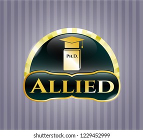 Gold Badge Phd Thesis Icon Allied Stock Vector (Royalty Free) 1229452999