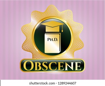 Gold Shiny Badge Phd Thesis Icon Stock Vector (Royalty Free) 1356352124 ...