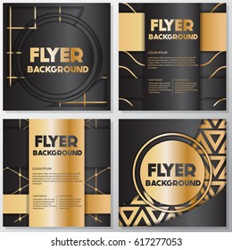 Gold Banner Background Flyer Style Design Stock Vector (Royalty Free ...