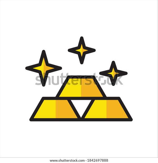Gold Bar Icon Vector Logo Template Stock Vector (Royalty Free ...