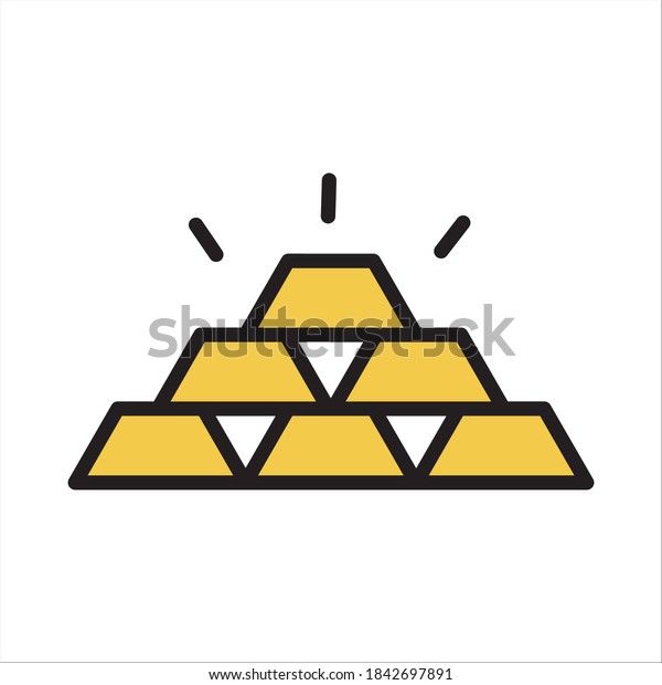 Gold Bar Icon Vector Logo Template Stock Vector (Royalty Free ...