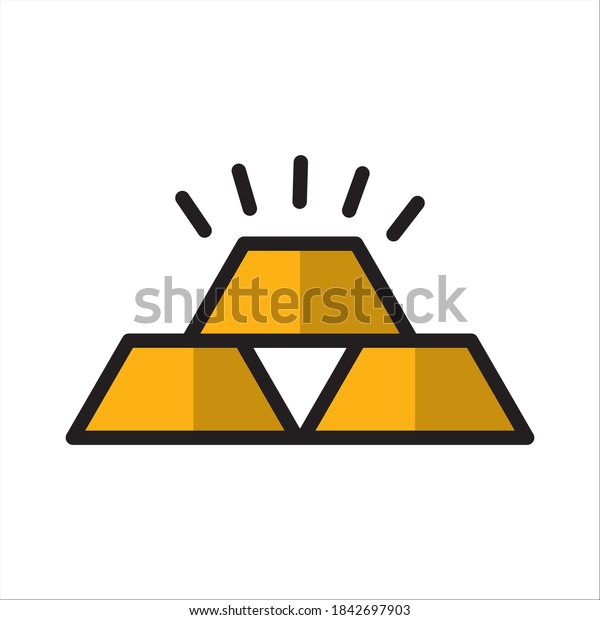 Gold Bar Icon Vector Logo Template Stock Vector (Royalty Free ...
