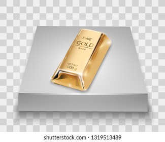 Gold Bar Isolated On Transparent Background Stock Vector (Royalty Free ...