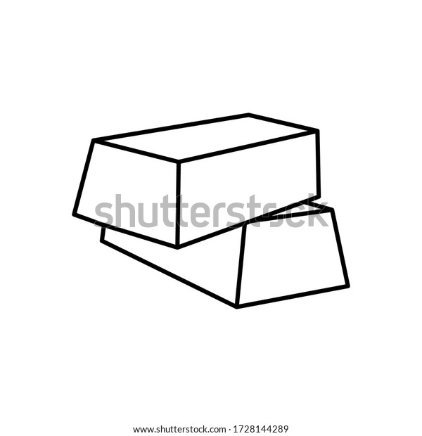 Gold Bar Line Icon Vector On Stock Vector (Royalty Free) 1728144289 ...