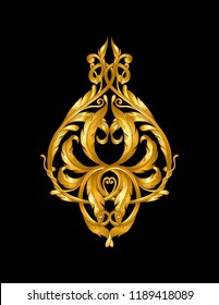 Gold Baroque Ornament Stock Vector (Royalty Free) 1189418089 | Shutterstock