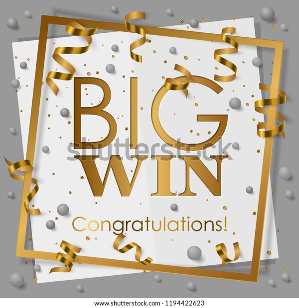 Gold Big Win Gold Frame Ribbon Stock Vector (Royalty Free) 1194422623 ...