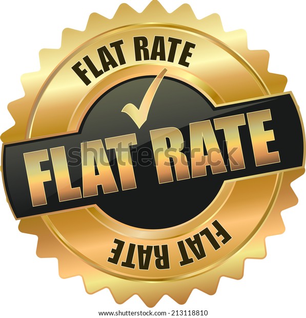 Gold Black Flat Rate Sign Stock Vector (Royalty Free) 213118810 ...