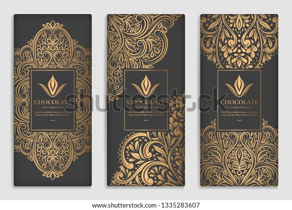 Gold Black Packaging Design Chocolate Bars Stock Vector (Royalty Free ...