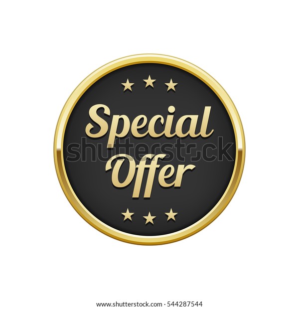 Gold Black Special Offer Round Badge Stock Vector (Royalty Free) 544287544