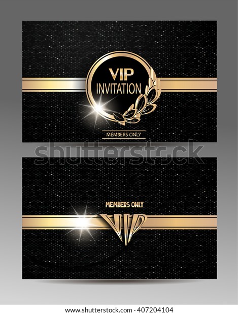 Gold Black Vip Invitation Envelope Floral Stock Vector (Royalty Free ...