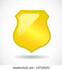 Gold Blank Isolated Shield Vector Stock Vector (Royalty Free) 137150195 ...