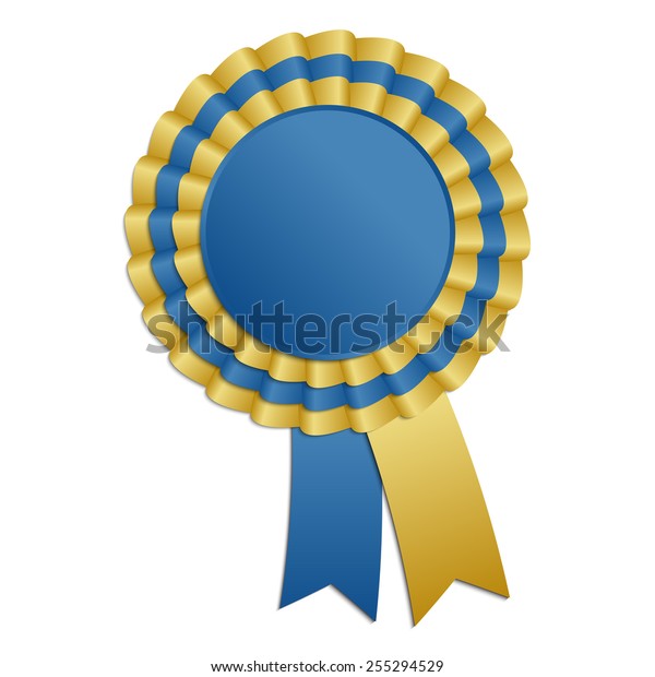 Gold Blue Blank Award Rosette Ribbon Stock Vector (Royalty Free ...