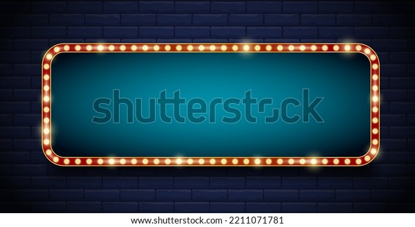 Gold Blue Long Sign Board Place Stock Vector (Royalty Free) 2211071781 ...