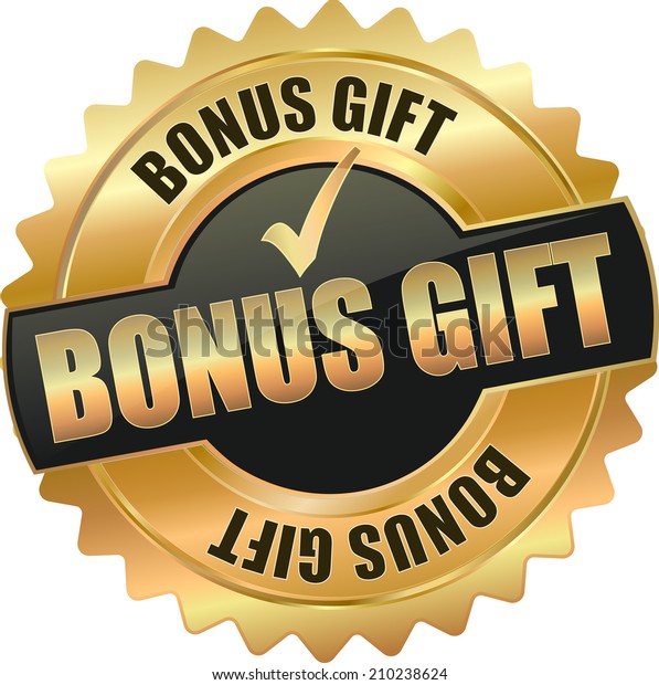 Gold Bonus Gift Sign Stock Vector (Royalty Free) 210238624