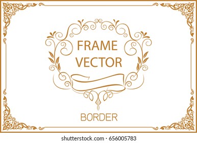 Gold Border Design Frame Photo Template Stock Vector (Royalty Free ...