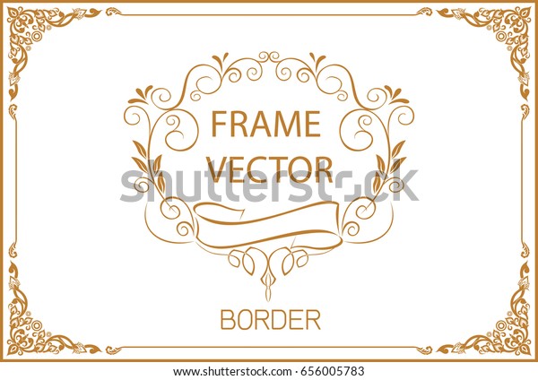 Gold Border Design Frame Photo Template 库存矢量图（免版税）656005783 | Shutterstock