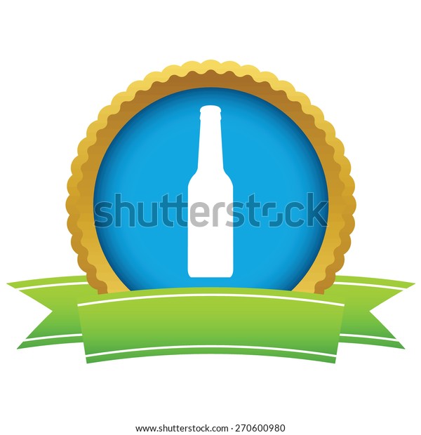 Gold Bottle Logo On White Background Stock Vector (Royalty Free ...