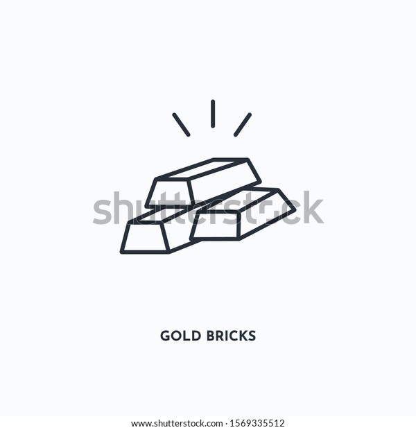 Gold Bricks Outline Icon Simple Linear Stock Vector (Royalty Free ...