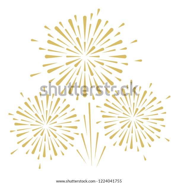 Gold Bright Firework On White Background Stock Vector (Royalty Free ...