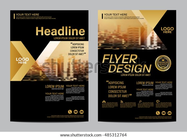 Gold Brochure Layout Design Template Annual Stock Vector (Royalty Free ...