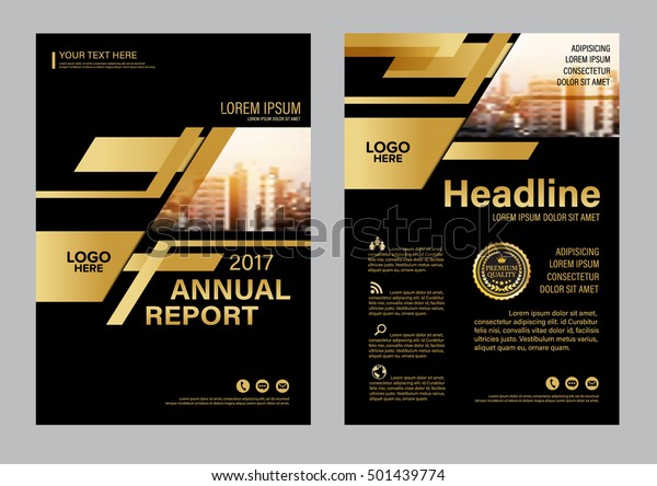 Gold Brochure Layout Design Template Business Stock Vector (Royalty ...