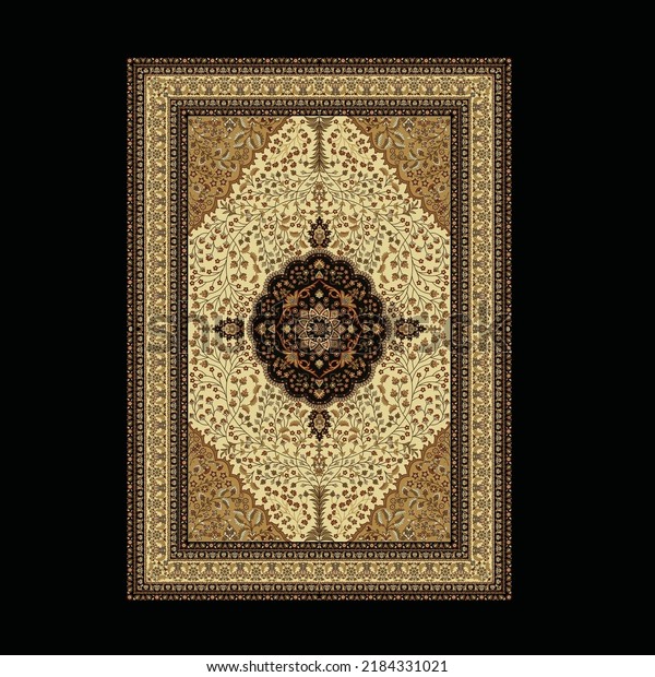 Gold Brown Arabic Flower Design Stock Vector (Royalty Free) 2184331021 ...