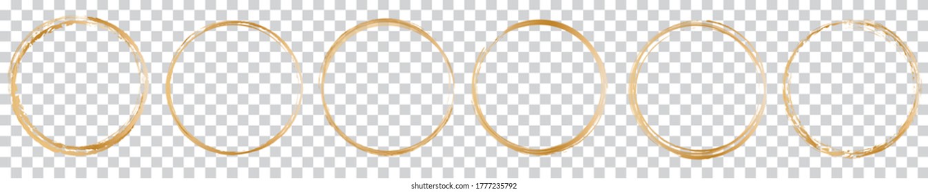 Gold Brush Round Frame Vector Design Stock Vector (Royalty Free ...