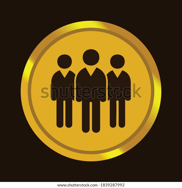 Gold Button Icon Community Icon Business Stock Vector (Royalty Free ...