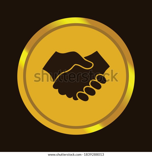 Gold Button Icon Handshake Icon Icons Stock Vector (Royalty Free ...