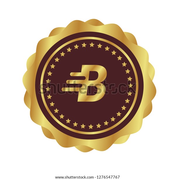 Gold Button Letter Bgold Emblem Label Stock Vector (Royalty Free ...