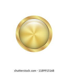 Gold Button Realistic Glossy Gold Button Stock Vector (Royalty Free ...