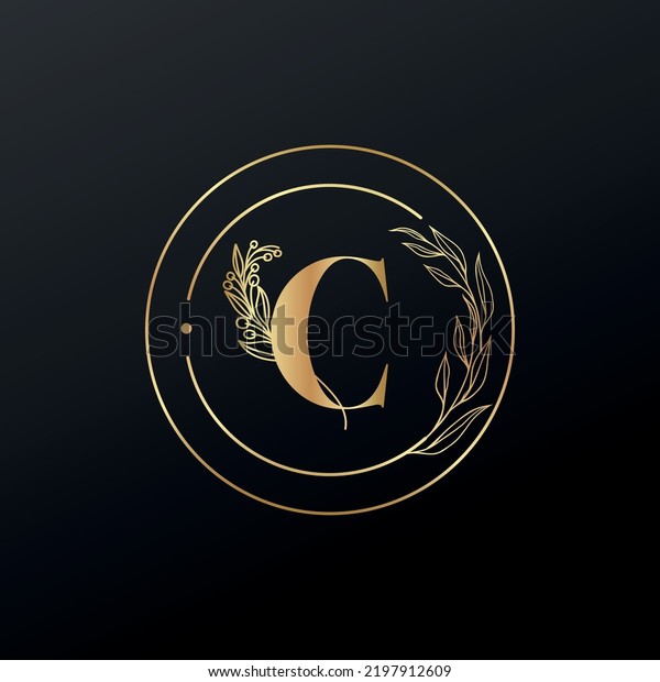 Gold C Letter Luxury Monogram Logo Stock Vector (Royalty Free ...
