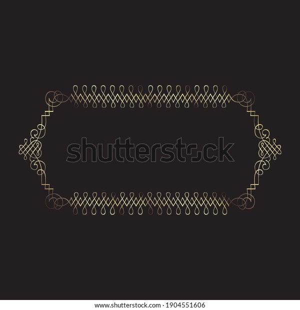 Gold Calligraphy Oval Frame Vector Eps Stock Vector (Royalty Free ...