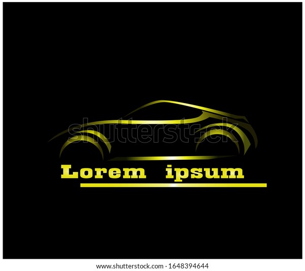 Gold Car Logo Template Black Background Stock Vector (Royalty Free ...