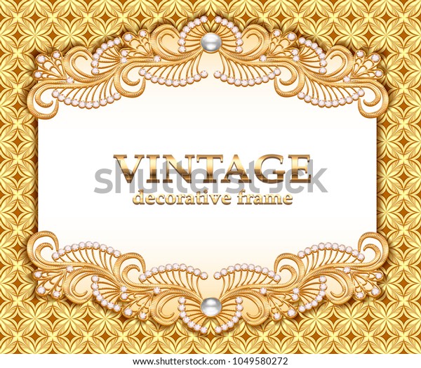 Gold Card Frame On Light Vector Stock Vector (Royalty Free) 1049580272 ...