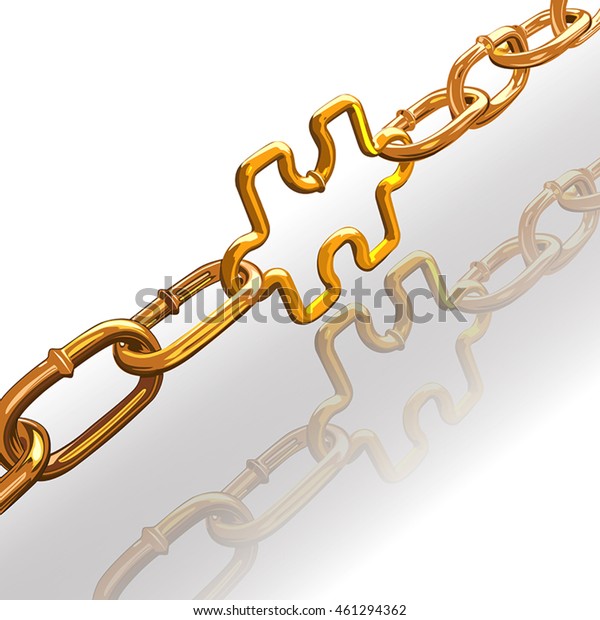 Gold Chain Link Puzzle Mirrow Stock Vector (Royalty Free) 461294362 ...