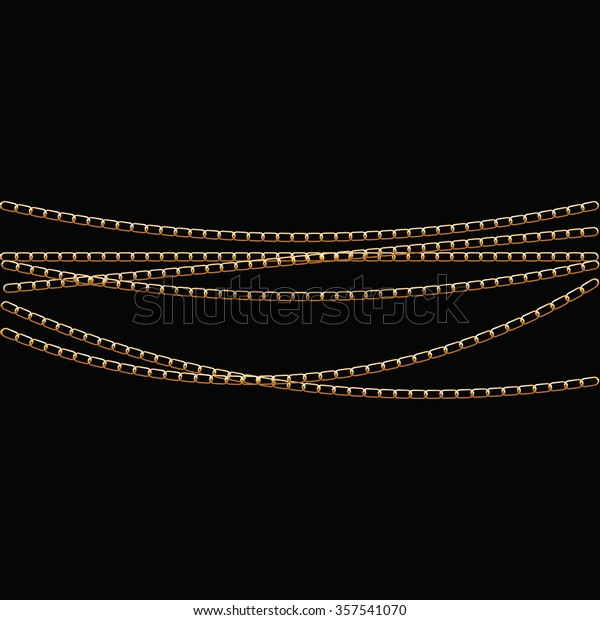 Gold Chains On Black Background Stock Vector (Royalty Free) 357541070 ...