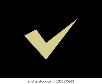 Gold Check Mark Icon Vector Illustration Stock Vector (Royalty Free ...