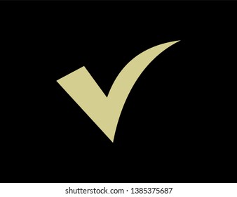 Gold Check Mark Icon Vector Illustration Stock Vector (Royalty Free ...