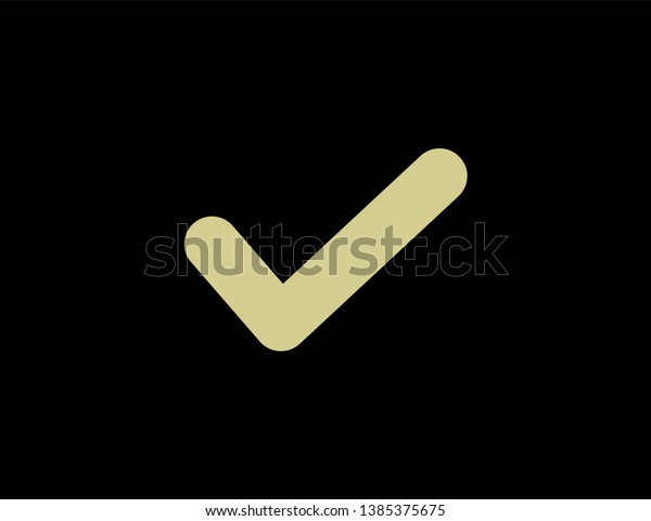 Gold Check Mark Icon Vector Illustration Stock Vector (Royalty Free ...