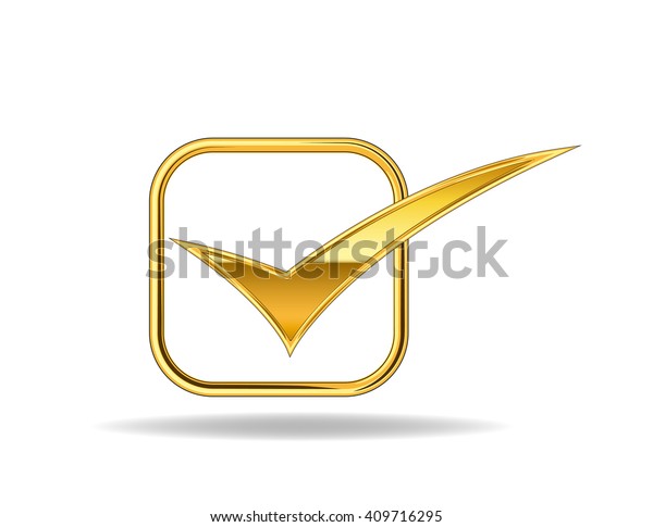 Gold Check Sign Stock Vector (Royalty Free) 409716295 | Shutterstock
