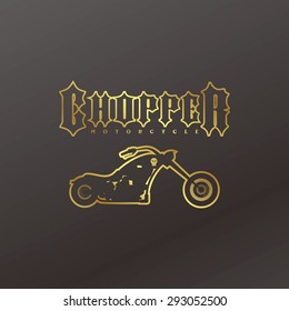 Gold Chopper Motorcycle Stock Vector (Royalty Free) 293052500 ...