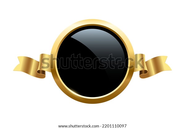 Gold Circle Frame Ribbon Shine Sparkle Stock Vector (Royalty Free ...
