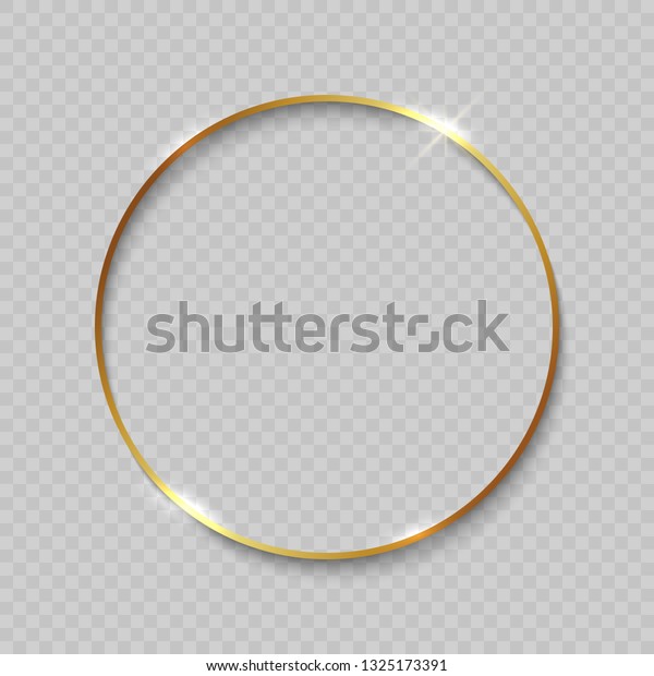 Gold Circle Frame Shiny Borders On Stock Vector (Royalty Free ...