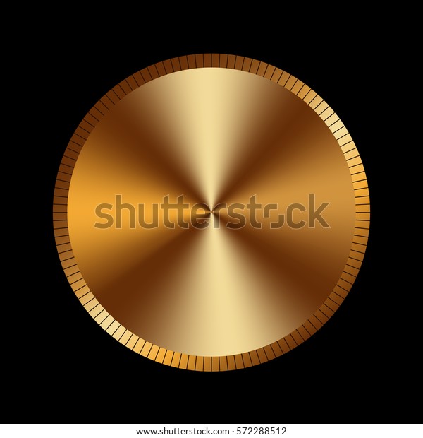 Gold Circle Plate Background Golden Metal Stock Vector (Royalty Free ...