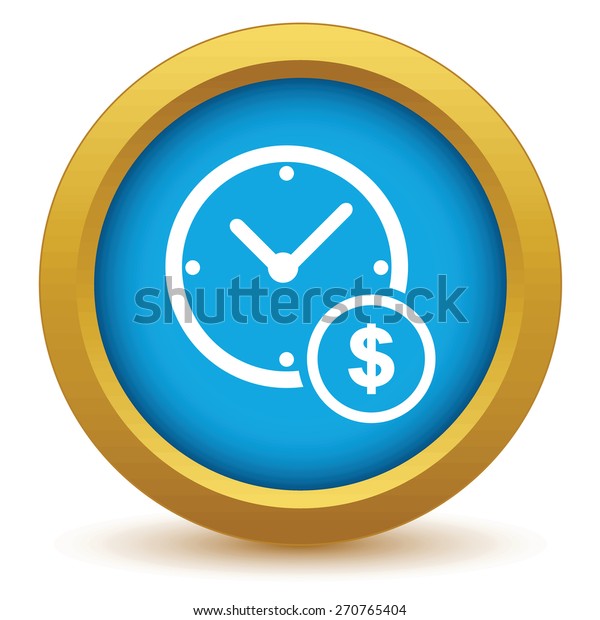 Gold Clock Money Icon On White Stock Vector (Royalty Free) 270765404 ...