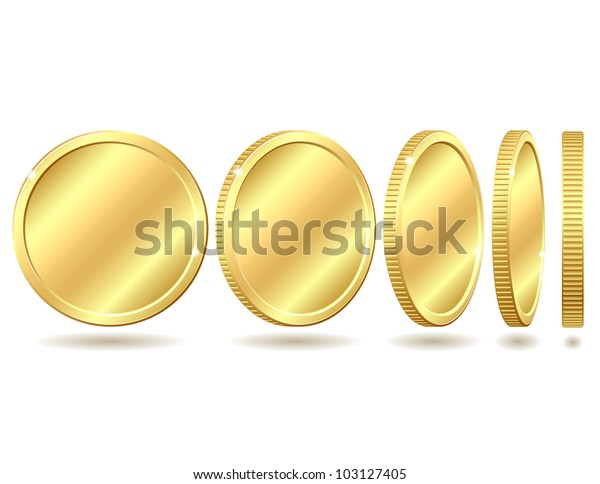 Gold Coin Different Angles Vector Illustration Stock Vector (Royalty ...