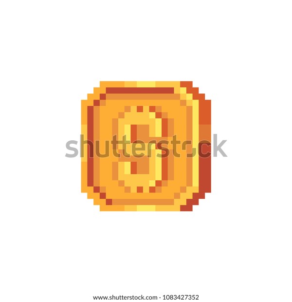 Gold Coin Dollar Sign Pixel Art Stock Vector (Royalty Free) 1083427352 ...