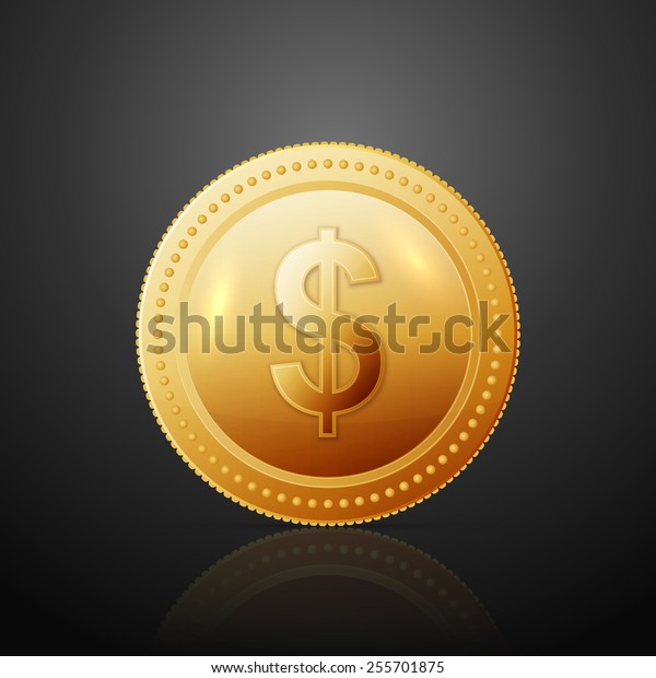 Gold Coin Dollar Sign Vector Illustration Stock Vector (Royalty Free ...