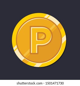 Gold Coin P Initial Letter Vector Stock Vector (Royalty Free ...